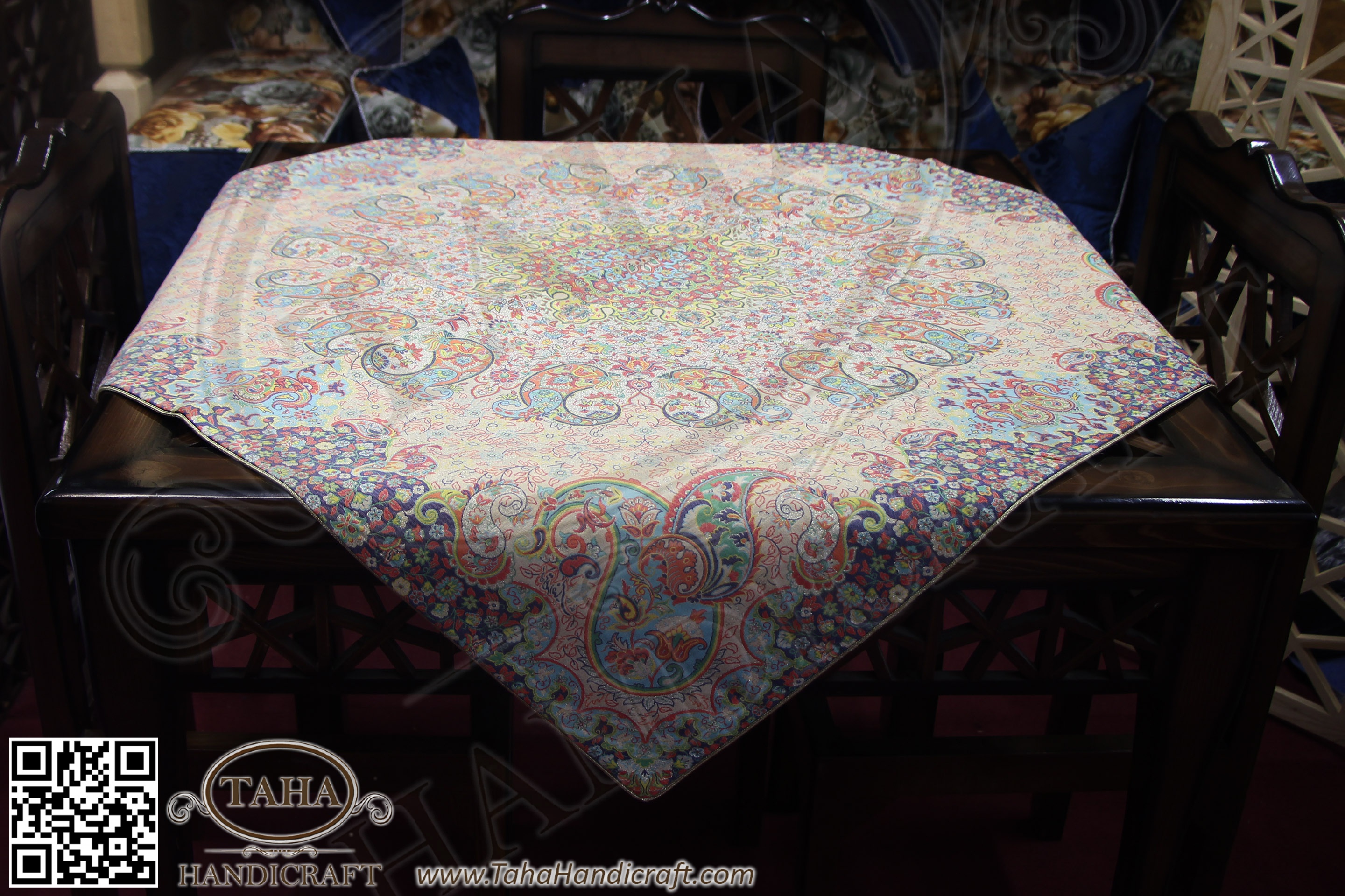 Termeh - Rezaei Samin design - Milky 100 cm | Taha Handicraft Shop